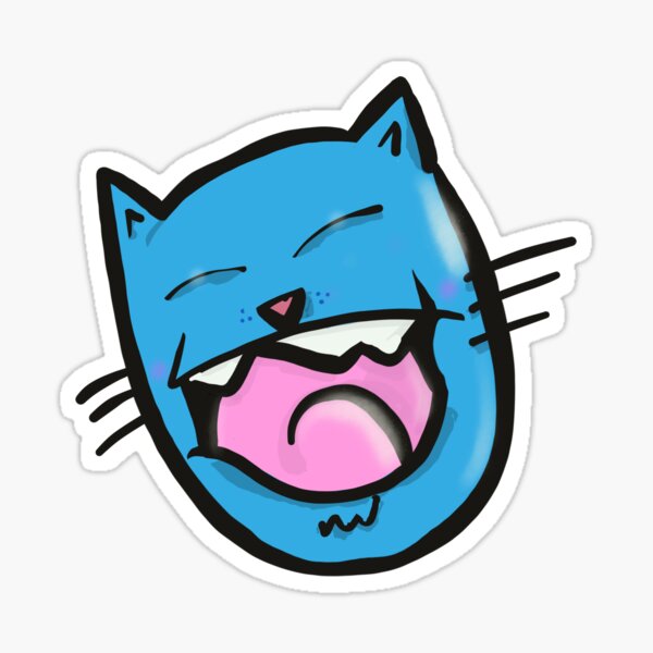 "Blue. Cat face" Sticker for Sale by SamuelMolina | Redbubble