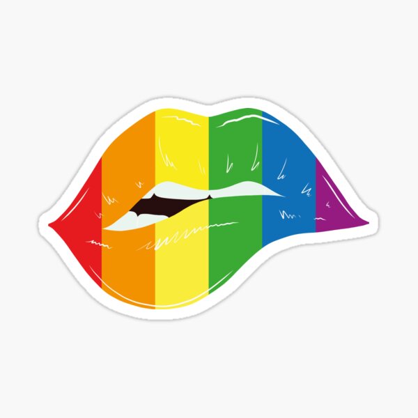 "rainbow lips" Sticker for Sale by Mandy-Kuijper | Redbubble