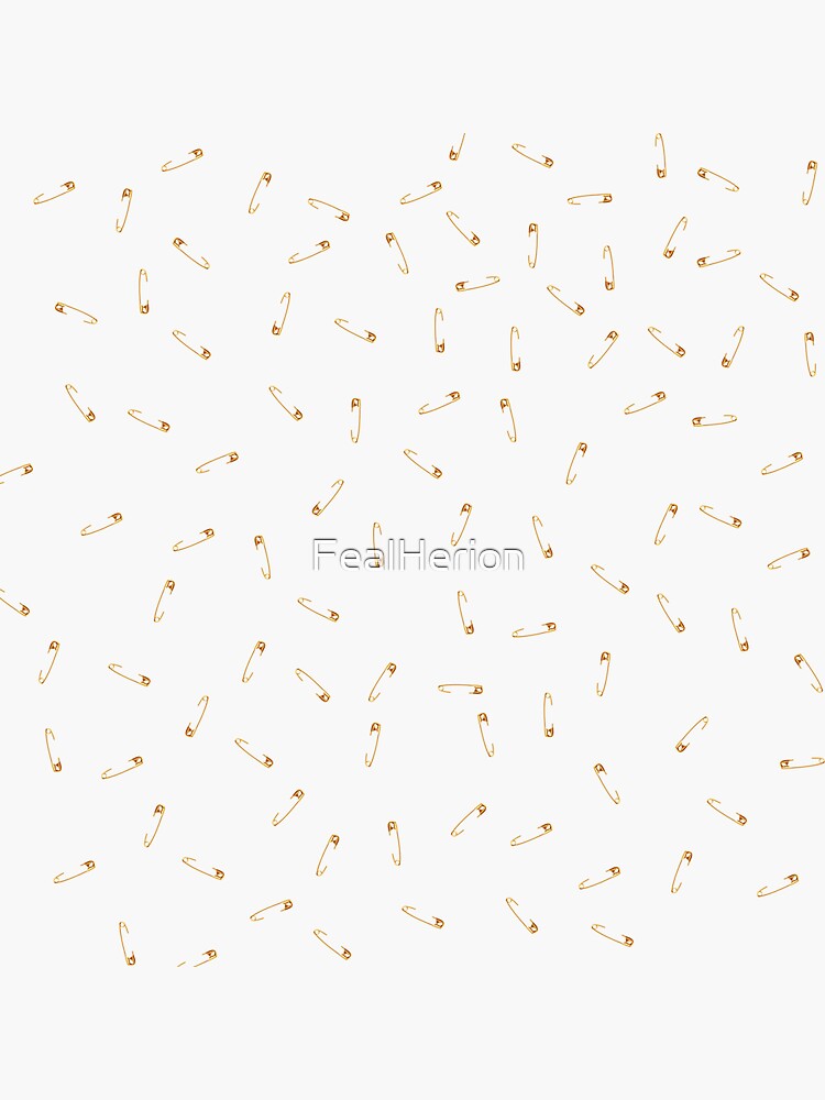 "safety pin Gold Collage" Sticker for Sale by FealHerion | Redbubble