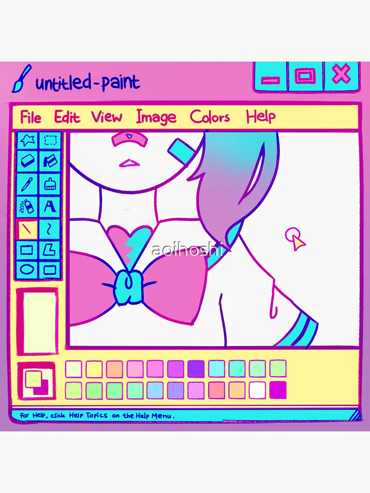 "NEON GIRLZ - Paint (Original)" Sticker for Sale by aoihoshi | Redbubble