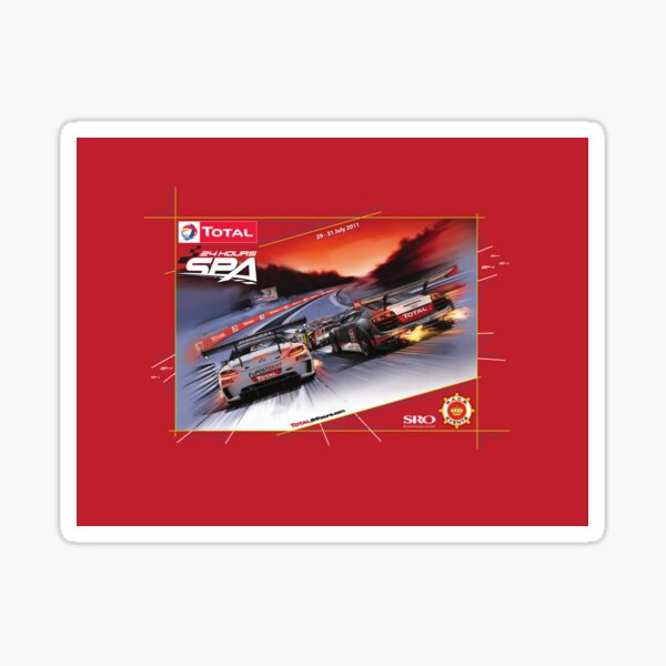 "Spa Francorchamps Total Spa 24 Hour Race Retro 2011 T-Shirt" Sticker ...