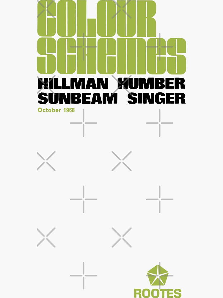 "ROOTES GROUP (HILLMAN HUMBER SUNBEAM SINGER) COLOUR SCHEMES" Sticker ...