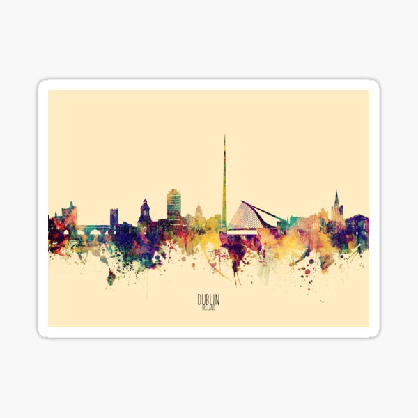 "dublin skyline" Sticker for Sale by BekimART2 | Redbubble