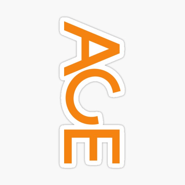""ACE" Oversized Letters in Bright Orange" Sticker for Sale by taiji-me ...