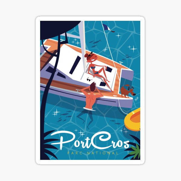 "Port Cros poster" Sticker for Sale by GAGodel | Redbubble