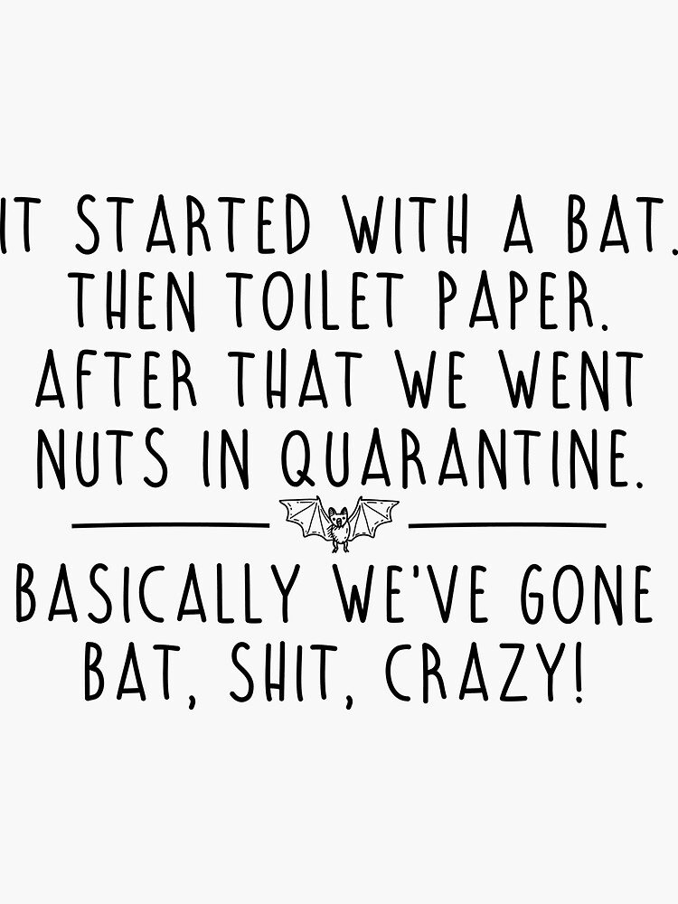 "Bat Shit Crazy" Sticker for Sale by SillyTees | Redbubble