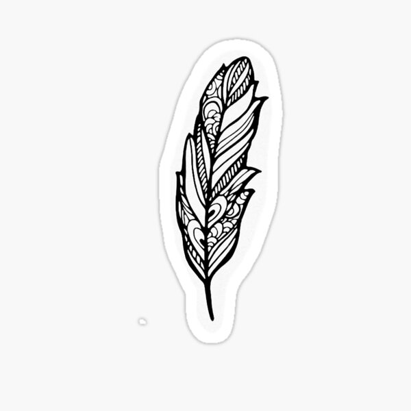 "Boho feather -good luck" Sticker for Sale by mari-elenita | Redbubble