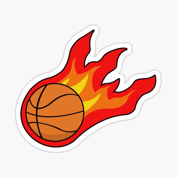 "Basketball on fire" Sticker for Sale by designbykrlzn | Redbubble