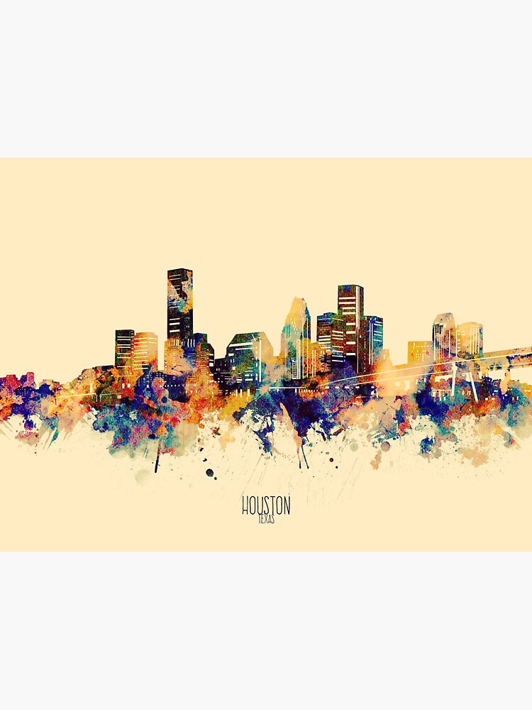 "houston skyline" Sticker by BekimART2 | Redbubble