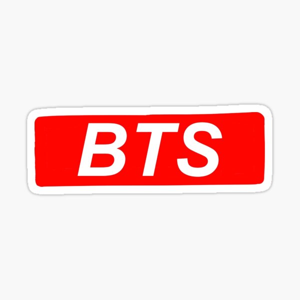 "BTS red Logo box" Sticker by chxnelxrt | Redbubble