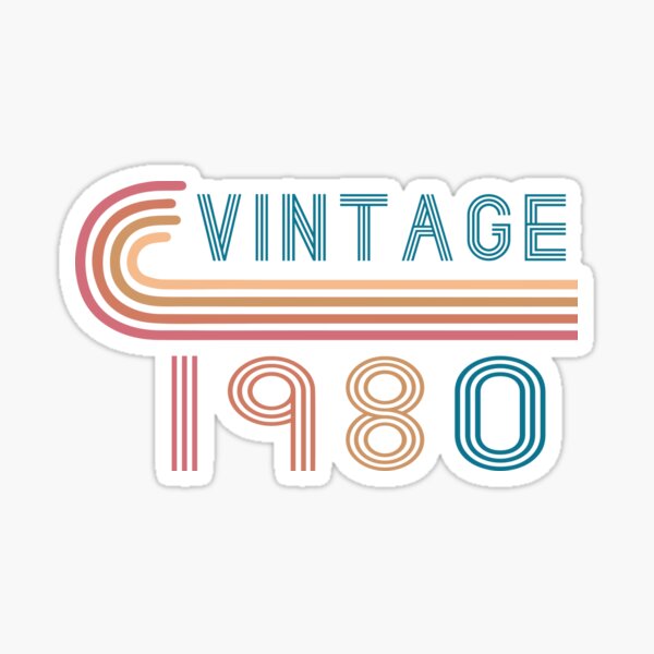 "40th Birthday Gift 40 Years Old, 1980 - Vintage" Sticker by TheaDesign ...