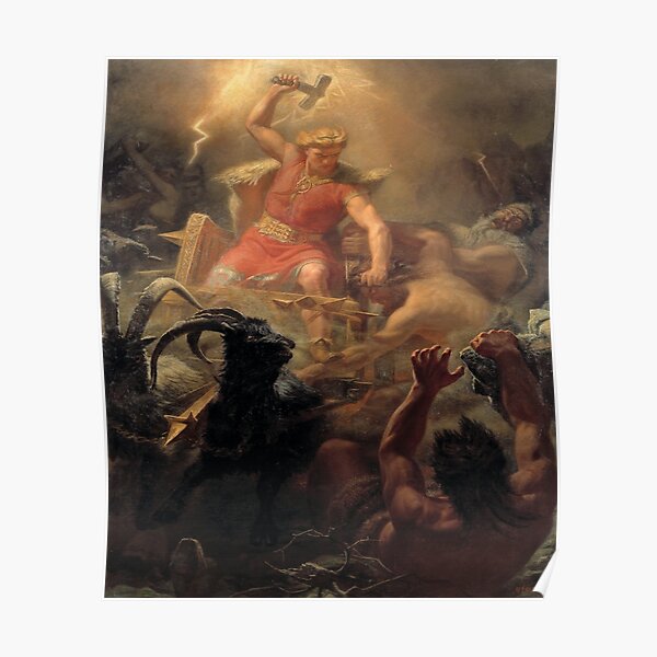 "Thor's Fight with the Giants by Mårten Eskil Winge" Poster by ...