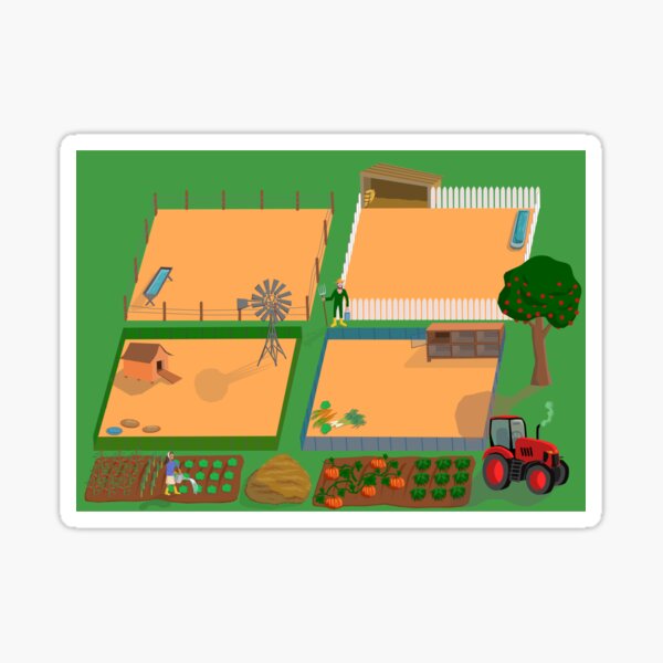 "Farm Land" Sticker by Reethes | Redbubble