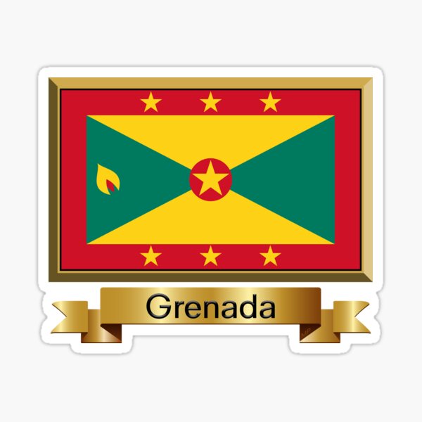 "Grenada Flag Gifts, Stickers and Products - Named" Sticker by mpodger ...