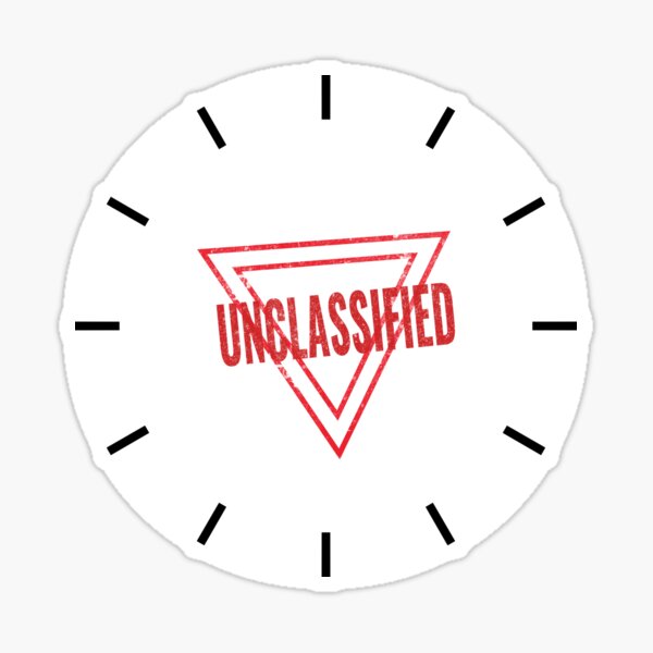 "Unclassified UFO Miscellaneous Clock" Sticker for Sale by ClocksMan ...