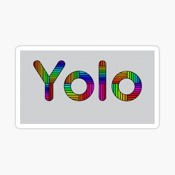 "Rainbow YOLO sticker" Sticker for Sale by JulieKronborg | Redbubble