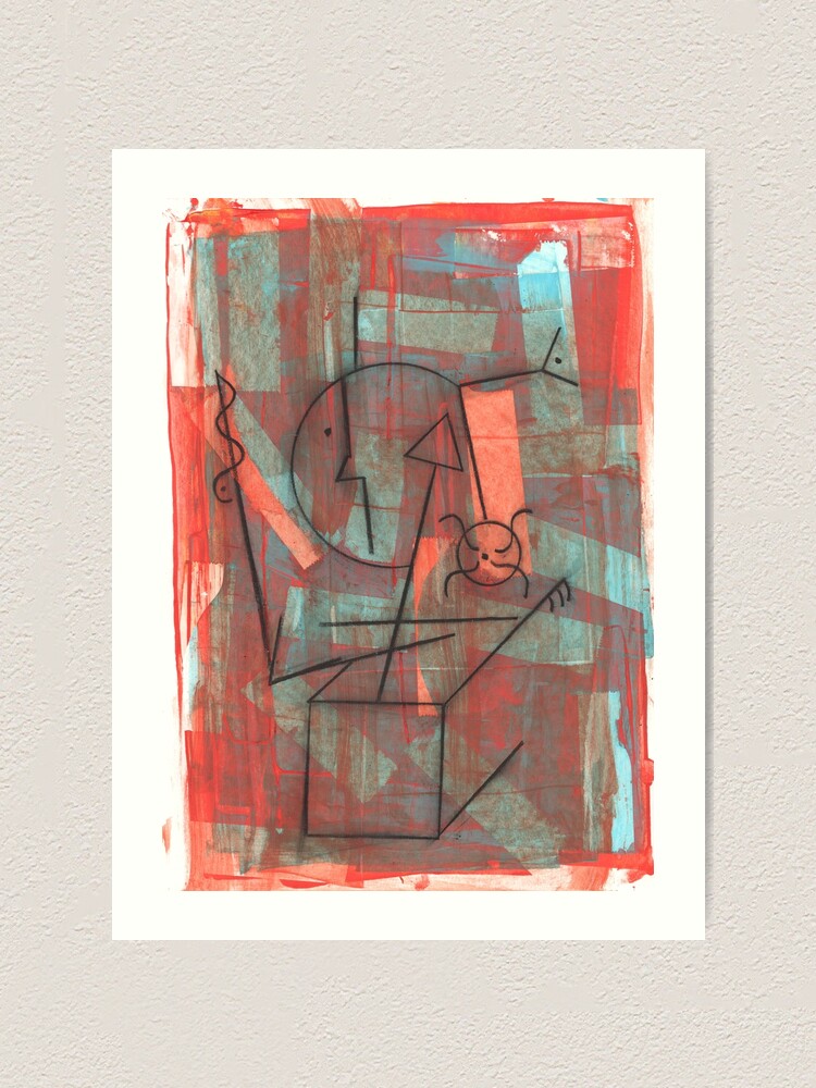 "The Man Works by Claude S. | Acrylic and Ink on Paper | Modern Dada ...