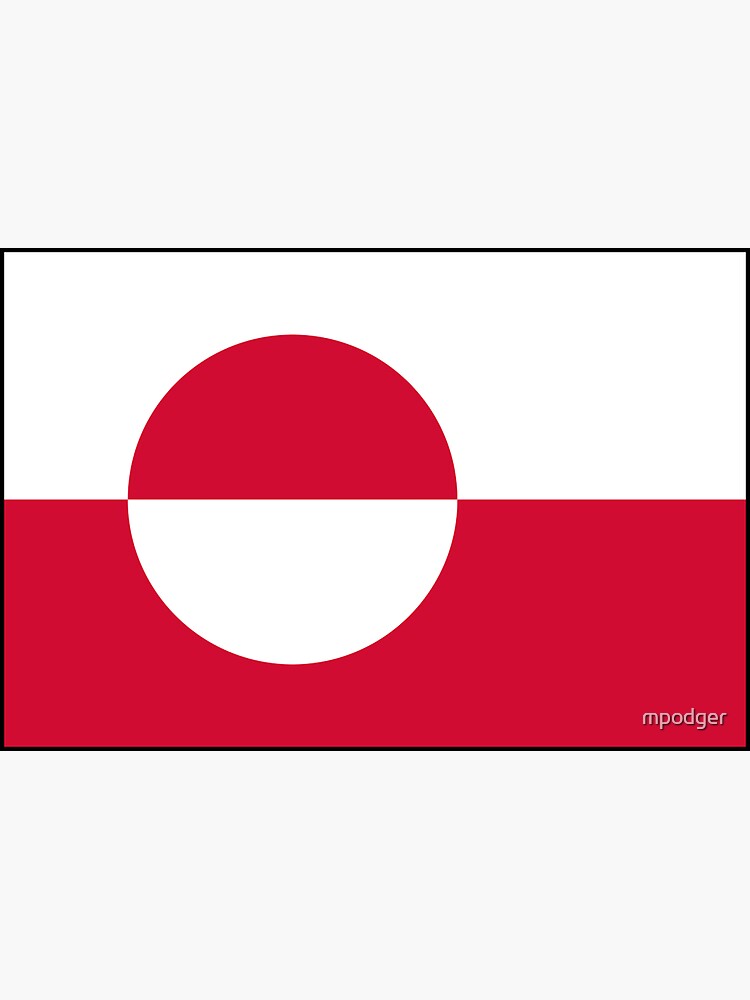"Greenland Flag Gifts, Stickers and other Products" Sticker by mpodger ...
