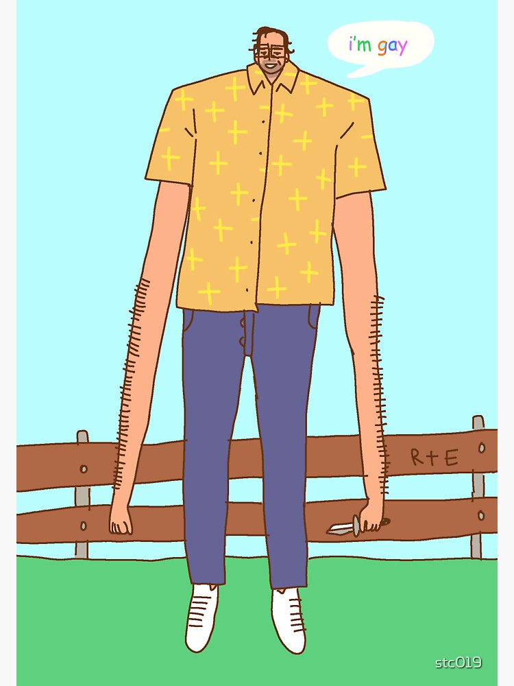 "happy tall man" Sticker by stc019 | Redbubble