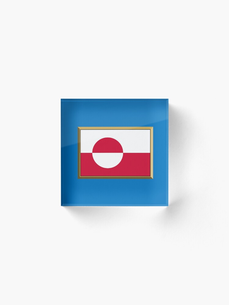 "Greenland Flag Gifts, Stickers and Products" Acrylic Block by mpodger ...