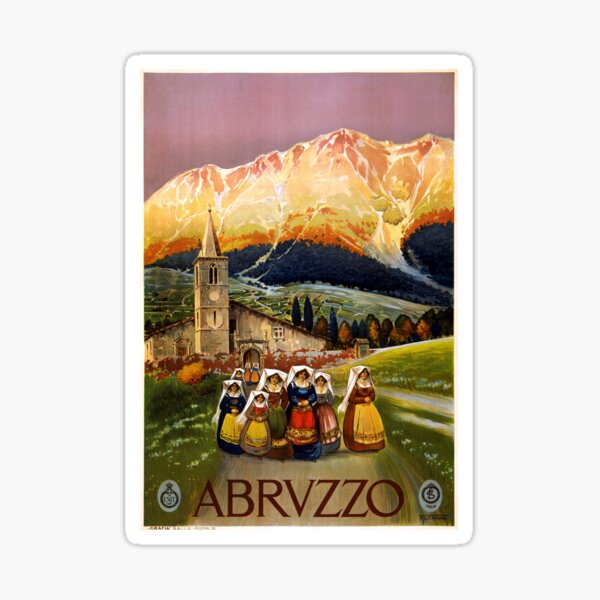 "Vintage Abruzzo Italy Travel" Sticker for Sale by pdgraphics | Redbubble