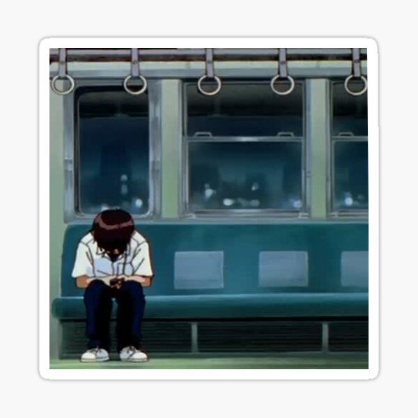 "Sad Anime Child" Sticker for Sale by TempleGeo | Redbubble