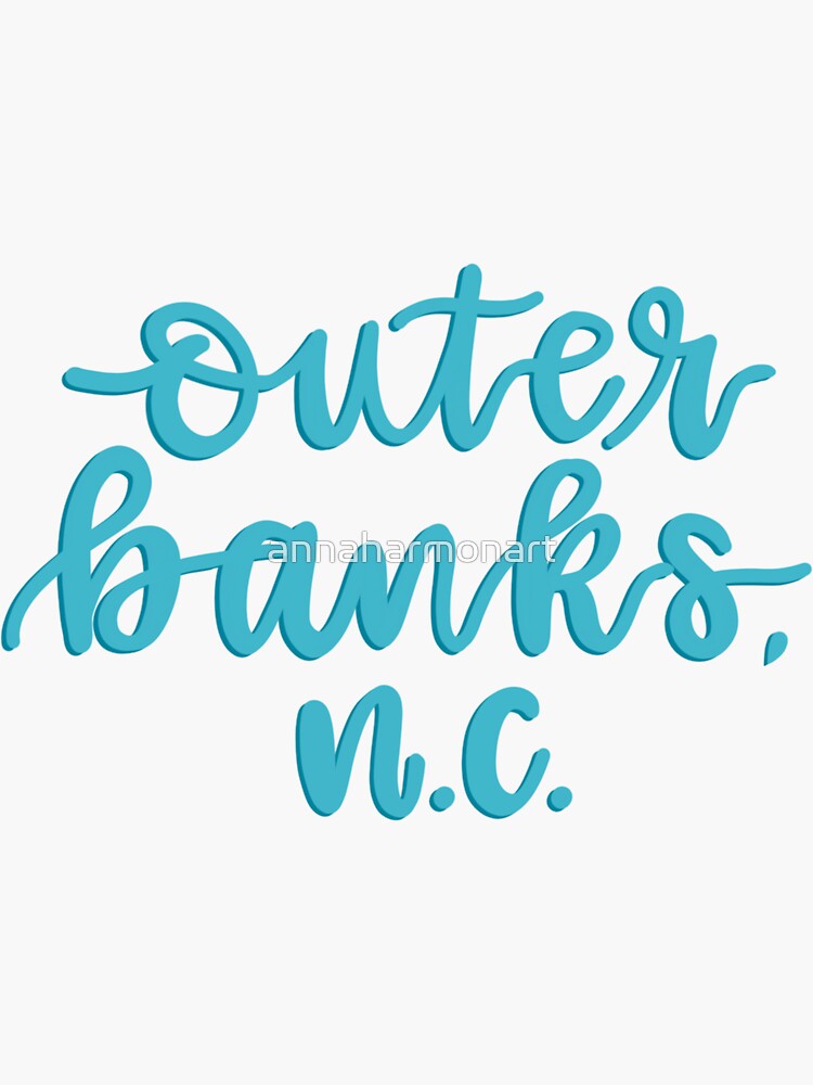 OBX NC’ - Stacked" Sticker for Sale by annaharmonart | Redbubble