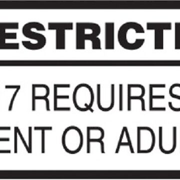 "Restricted Movie Rating Sticker" Sticker for Sale by mangobox | Redbubble