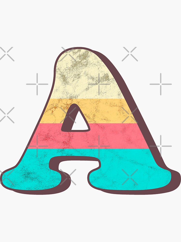 "A letter, vintage alphabet, typography, font" Sticker for Sale by ...