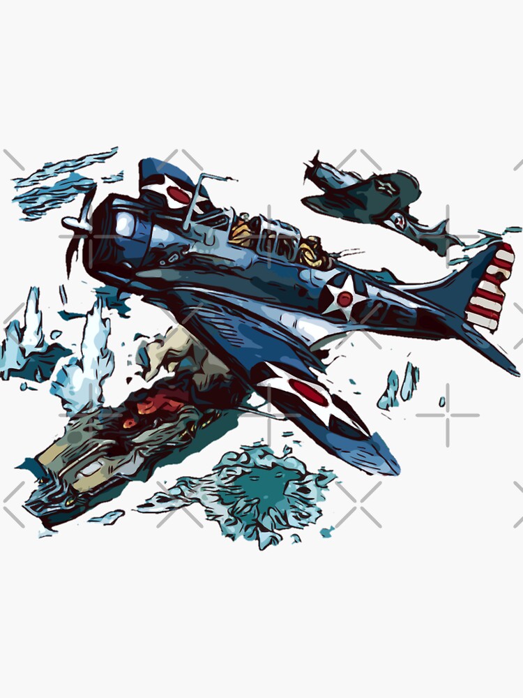 "WW2 US Fighter Bomber Plane Aircraft Carrier" Sticker by Onetonsoup22 ...