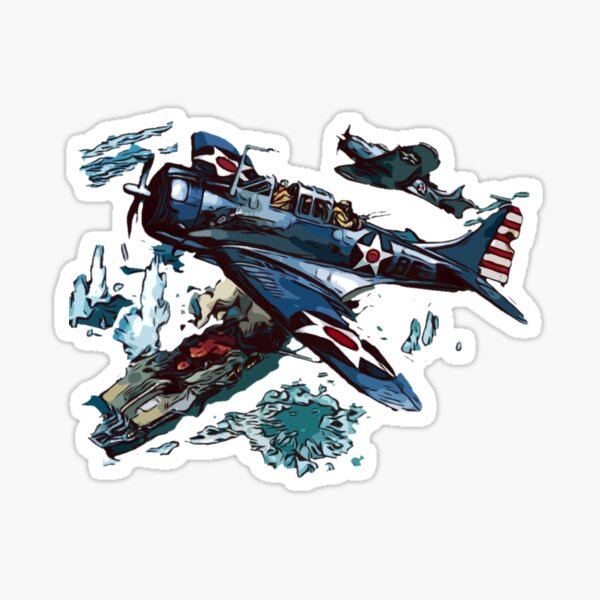"WW2 US Fighter Bomber Plane Aircraft Carrier" Sticker by Onetonsoup22 ...