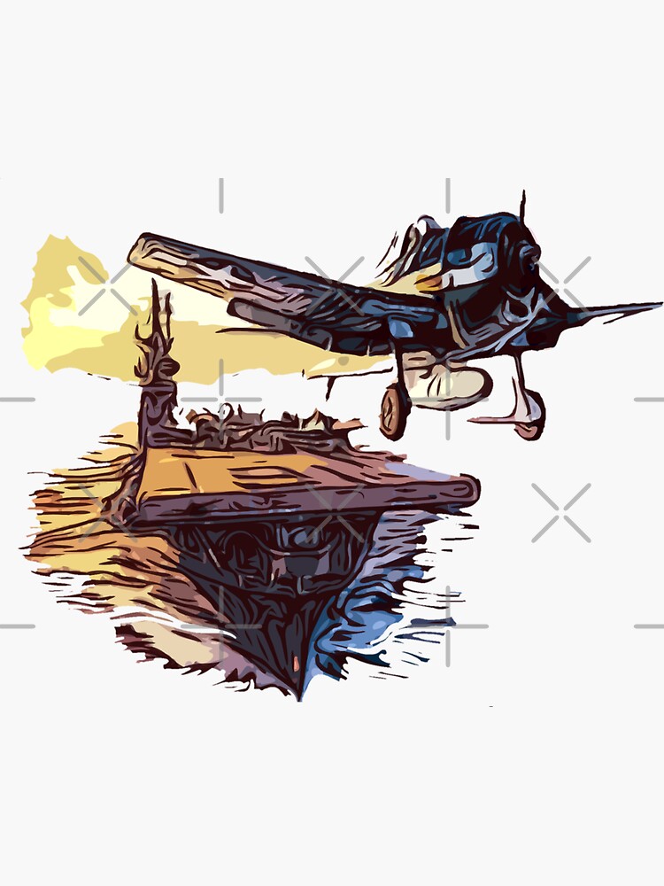"WW2 F4U Corsair Aircraft Carrier" Sticker by Onetonsoup22 | Redbubble