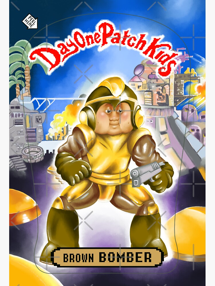 "Day One Patch Kids 029 ( Brown Bomber )" Sticker by DOPK | Redbubble