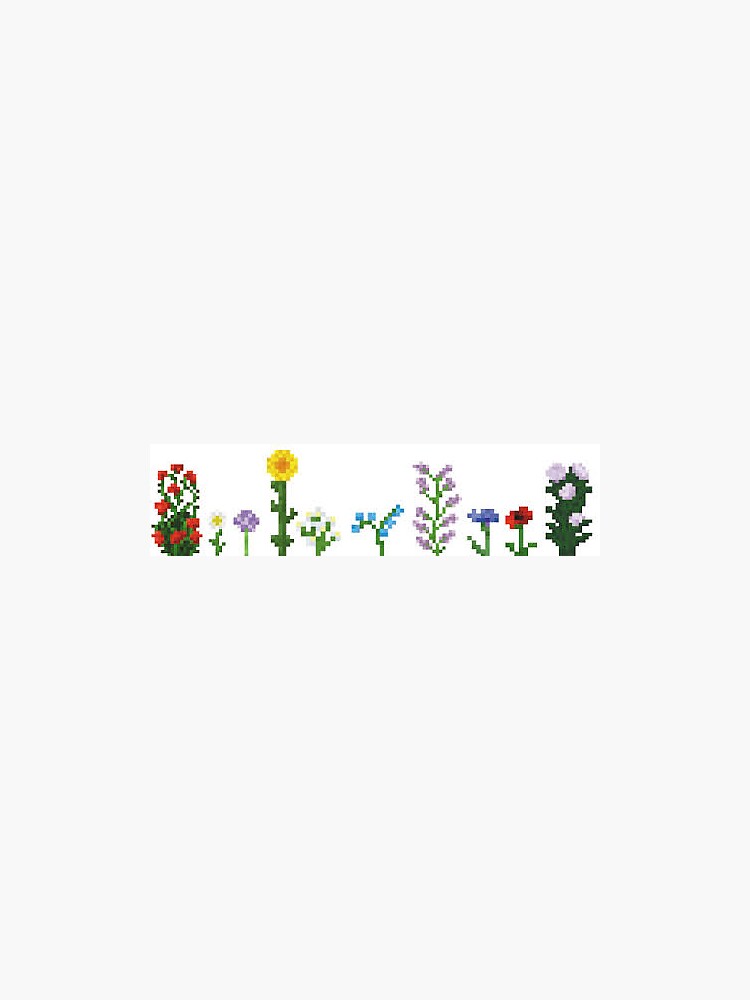 "Minecraft flowers" Sticker for Sale by officalimelight | Redbubble