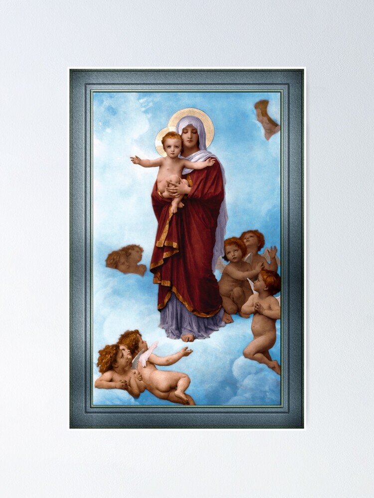 "Our Lady of the Angels by William-Adolphe Bouguereau Colorized Old ...
