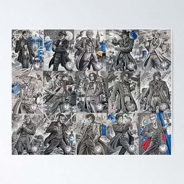 "All the Doctors" Poster for Sale by Raine Szramski | Redbubble