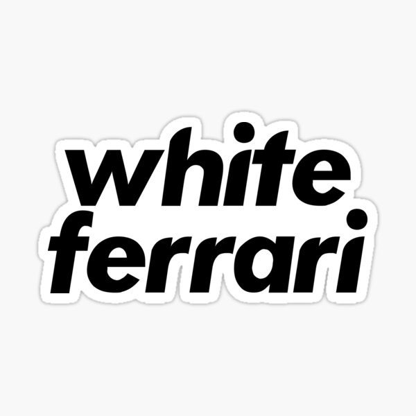 "White Ferrari" Sticker by hcdesign | Redbubble