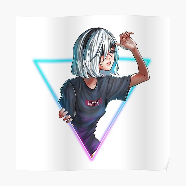 "2B Waifu Design" Poster by harveyest | Redbubble