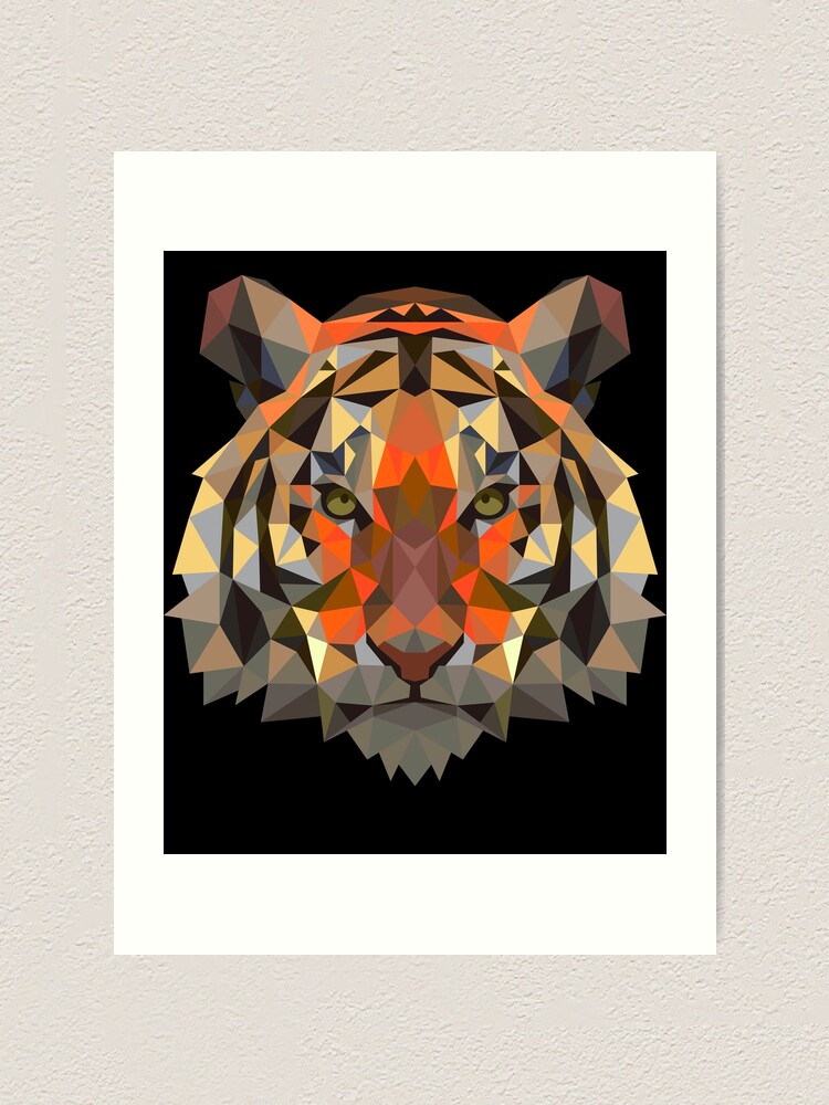 "Polygon Tiger Face" Art Print for Sale by twotee | Redbubble