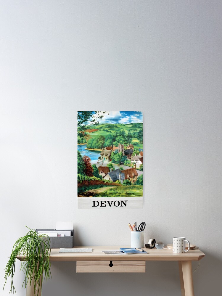 "Devon vintage travel poster" Poster by stickart-marek | Redbubble