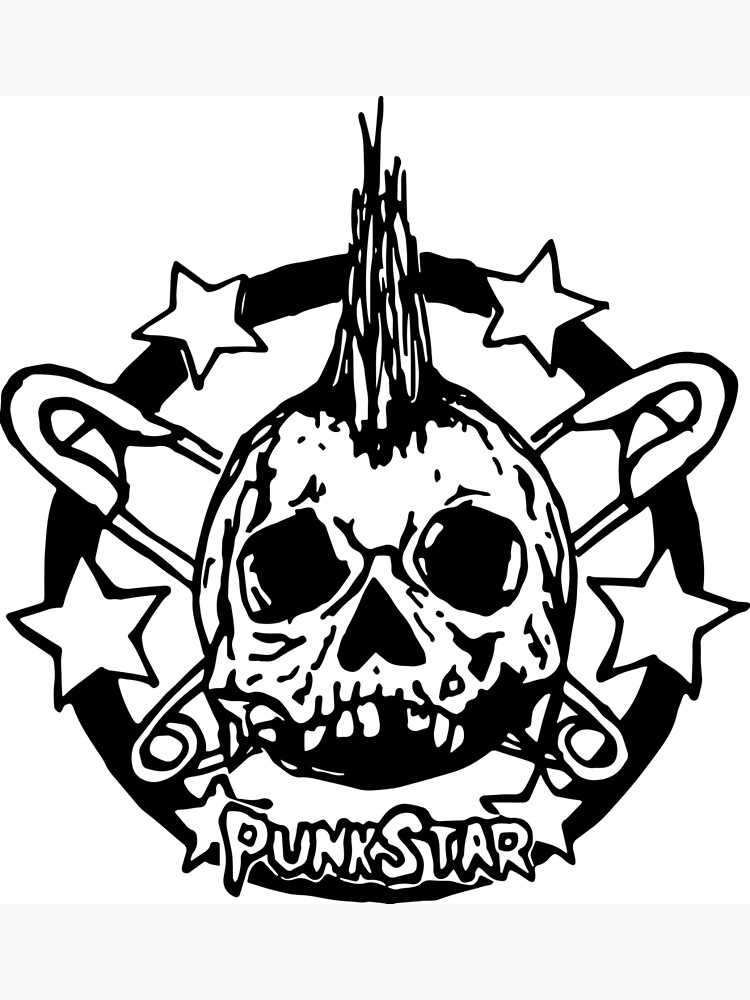 "PUNK STAR SKULL SKETCH" Poster for Sale by Dashysprintshop | Redbubble