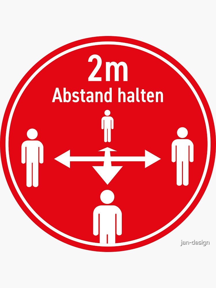 "Keep distance." Sticker by jan-design | Redbubble