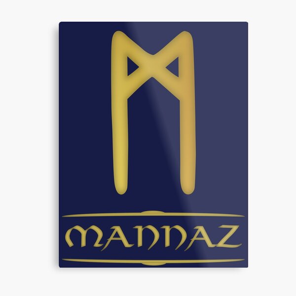 "Mannaz - Rune / Older Futhark / Series of 24 runes" Metal Print by ...