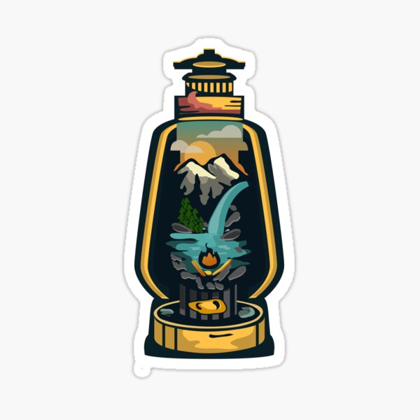 "Vintage Camping Lantern lamp" Sticker for Sale by Rakeshmurugan ...
