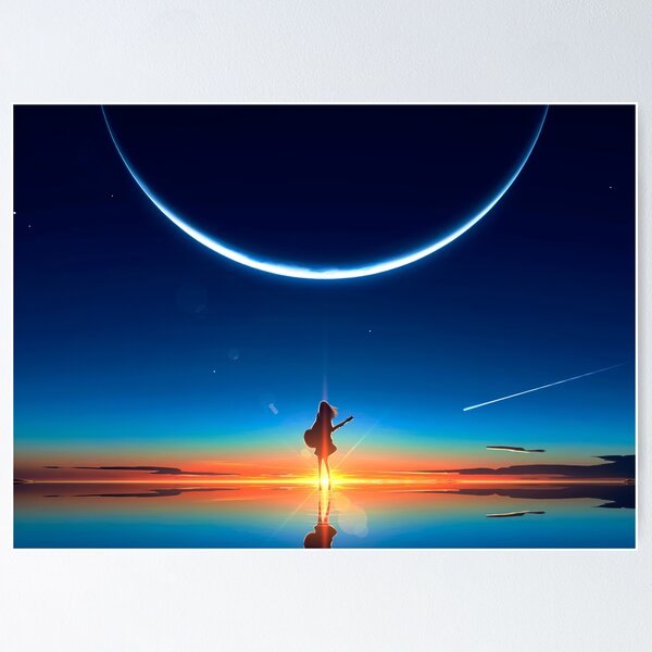 "Anime eclipse" Poster by PlainMotif | Redbubble