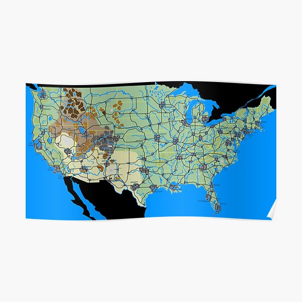 "GTA Style USA Map" Poster by Spider-Mayne | Redbubble