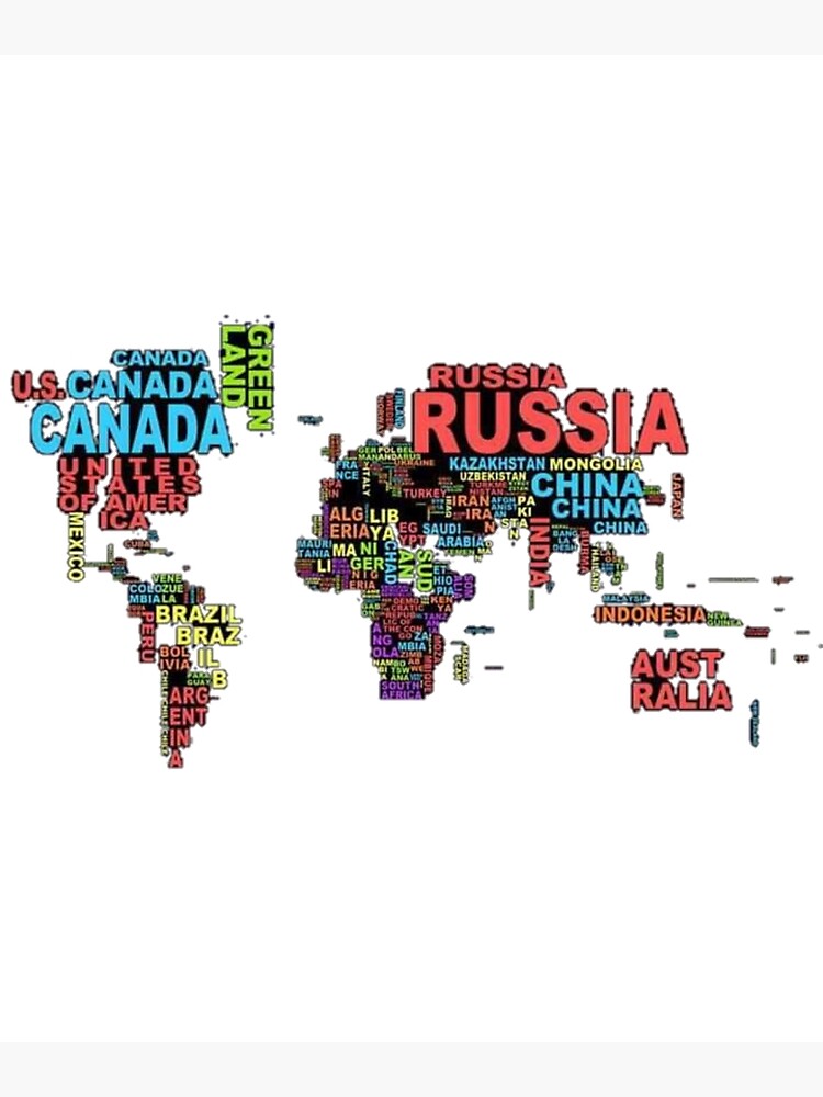"Typography World map words art " Art Print by Kkaku1 | Redbubble