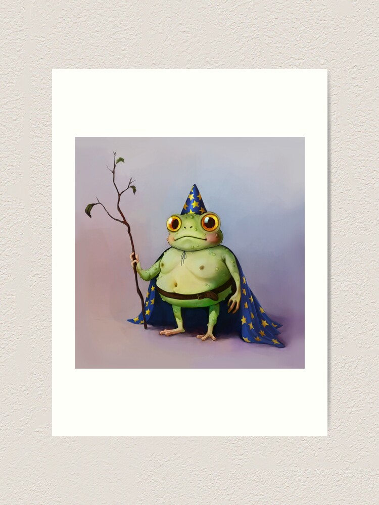 Cute Wizard Frog Painting Acrylic Art & Collectibles Painting etna.com.pe