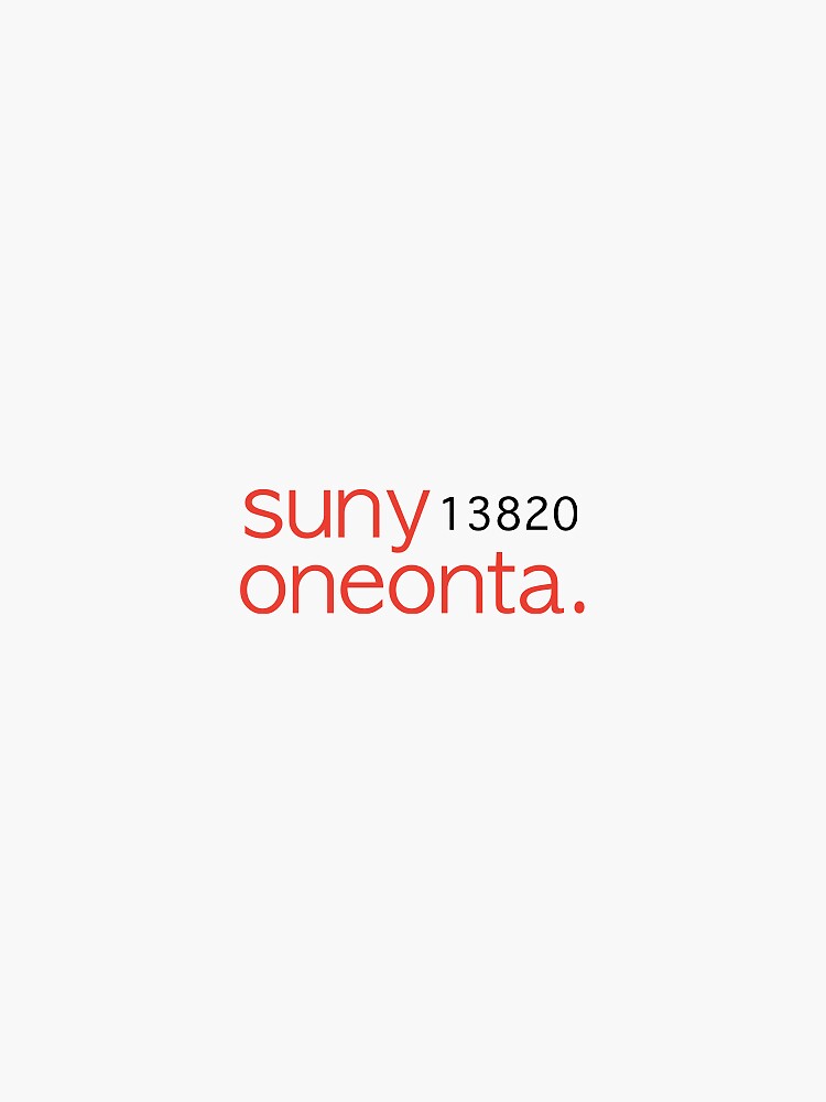 "SUNY Oneonta 13820" Sticker for Sale by ariachesher | Redbubble
