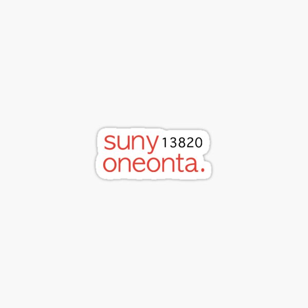 "SUNY Oneonta 13820" Sticker for Sale by ariachesher | Redbubble